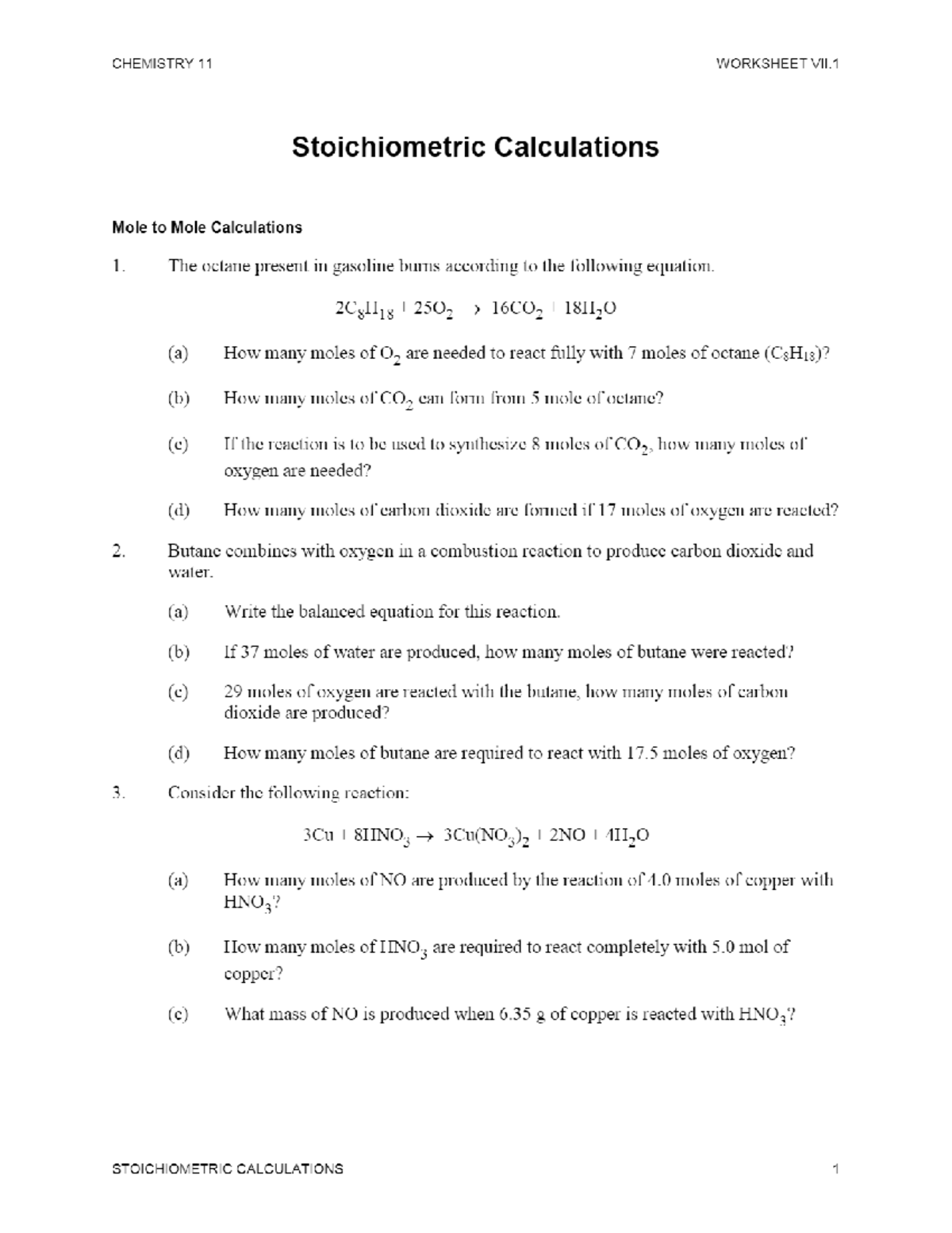 Stoichiometric Calculations: Key Concepts and Practice Problems - Studocu