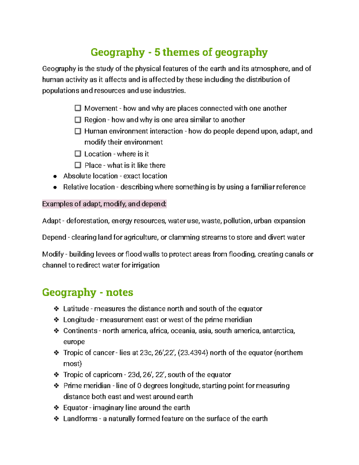 Class notes - this is a cheat sheet for us history for grade levels of ...
