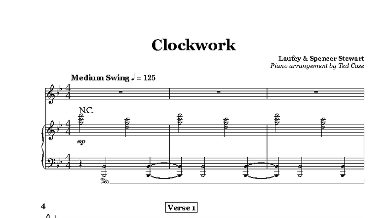 Clockwork (Piano Arrangement) - Vocal Lyrics & Notation - Studocu
