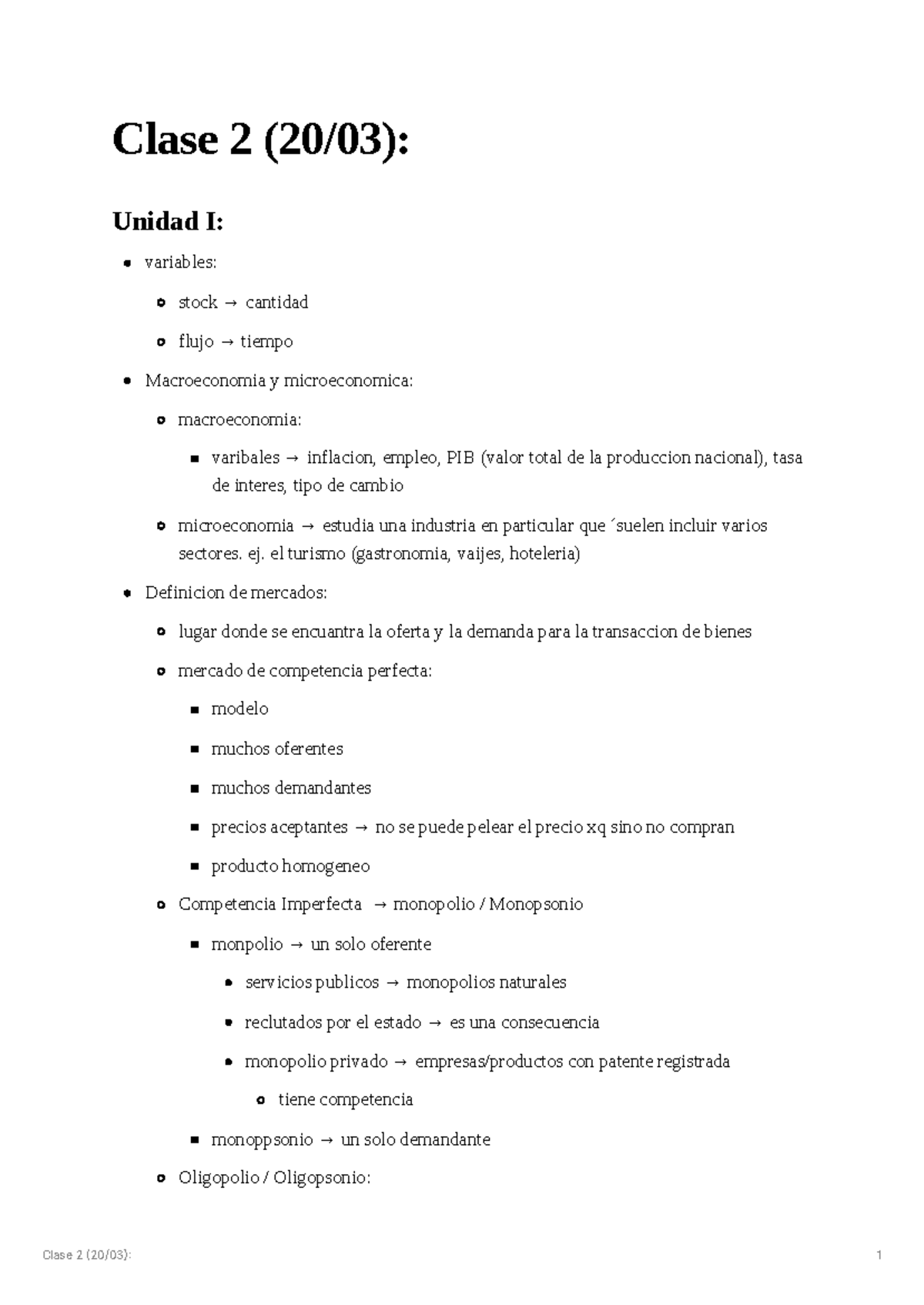 Clase 2 - Clase 2 (20/03): Unidad I: variables: stock → cantidad flujo ...