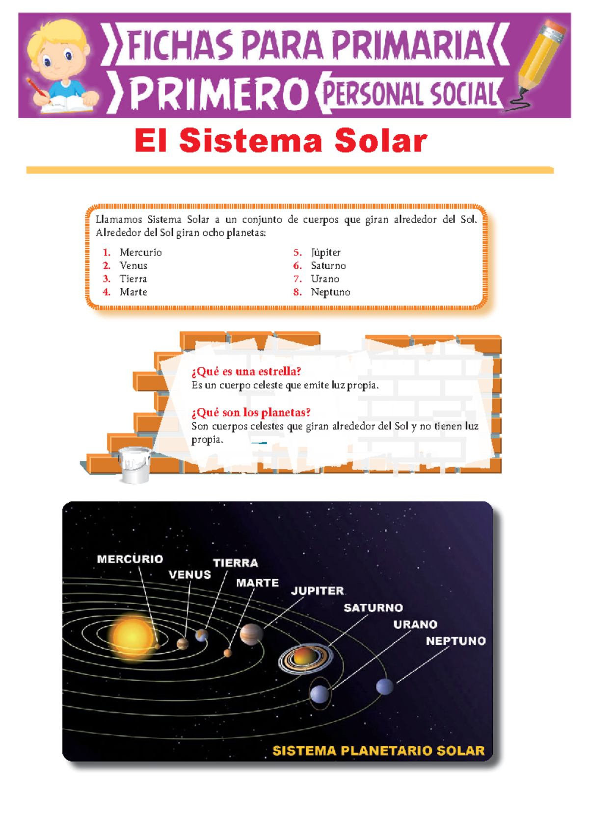 Plan De Lección Del Sistema Solar Para Primaria
