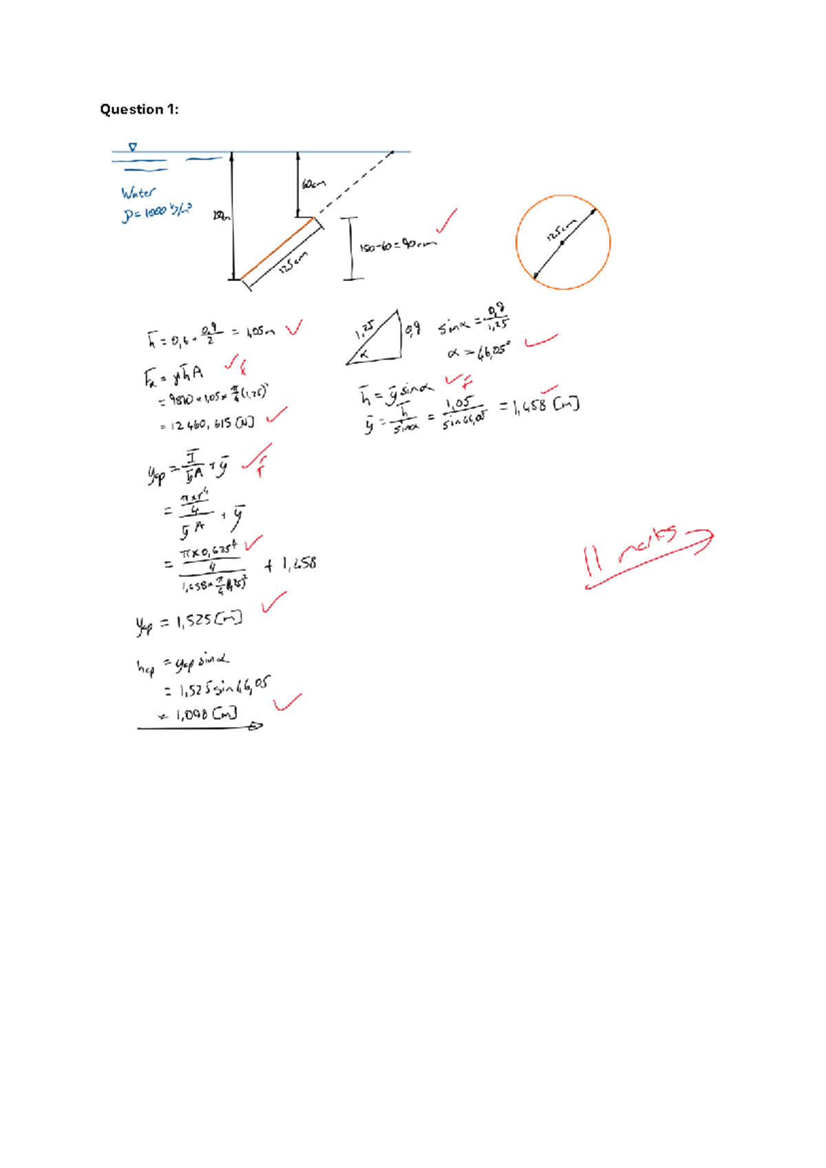 Tutorial 04 Solutions: Force on Submerged Surfaces & Hydrostatics - Studocu