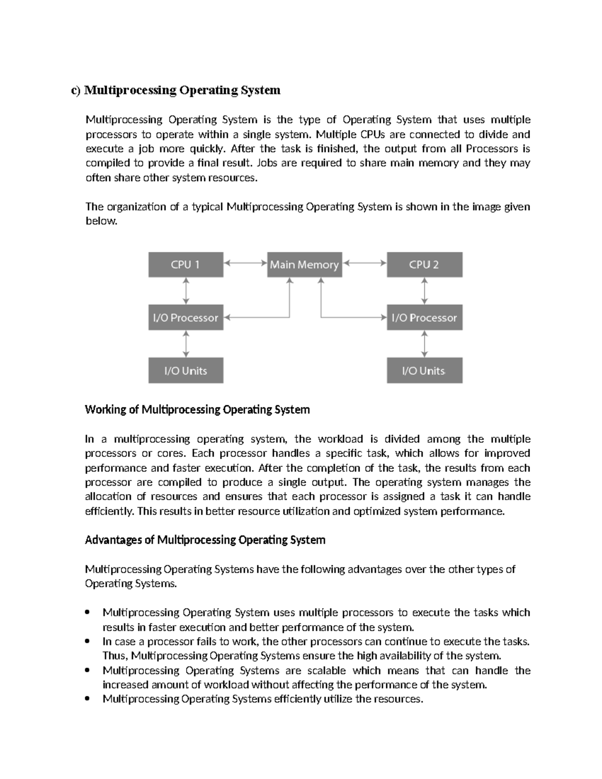 Chapter 1: Overview of Multiprocessing Operating Systems - Studocu
