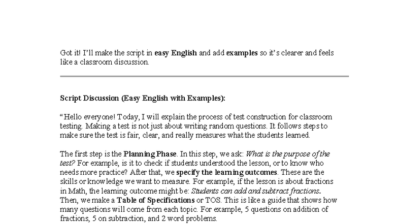 Test Construction Process: Easy English Guide with Examples - Studocu