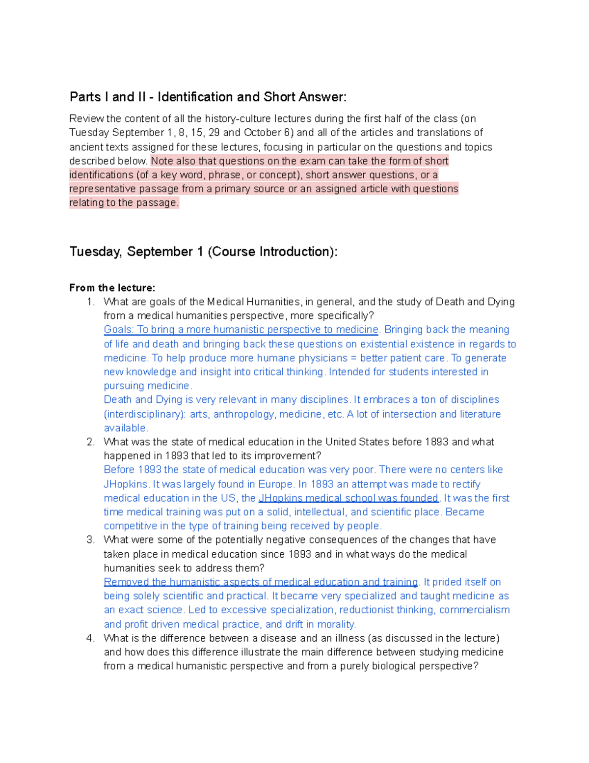 Death and Dying Midterm Notes - Parts I and II - Identification and ...