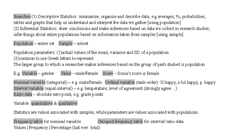 Midterm Cheat Sheet: Descriptive & Inferential Statistics - Studocu