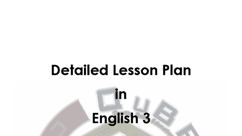 CO 2 English 3 Q4 Detailed Lesson Plan: Adverbs of Manner - Studocu