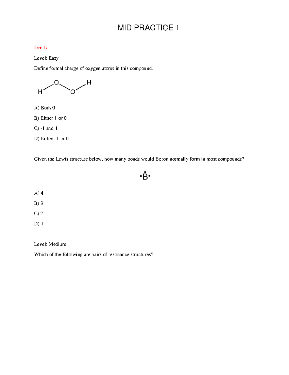 MID Practice 1: Questions and Answers for Lec 1-4 - Studocu