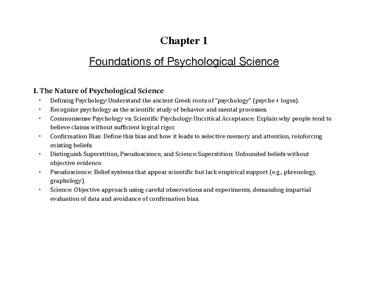 Foundations of Psychological Science I: Key Concepts and Applications ...