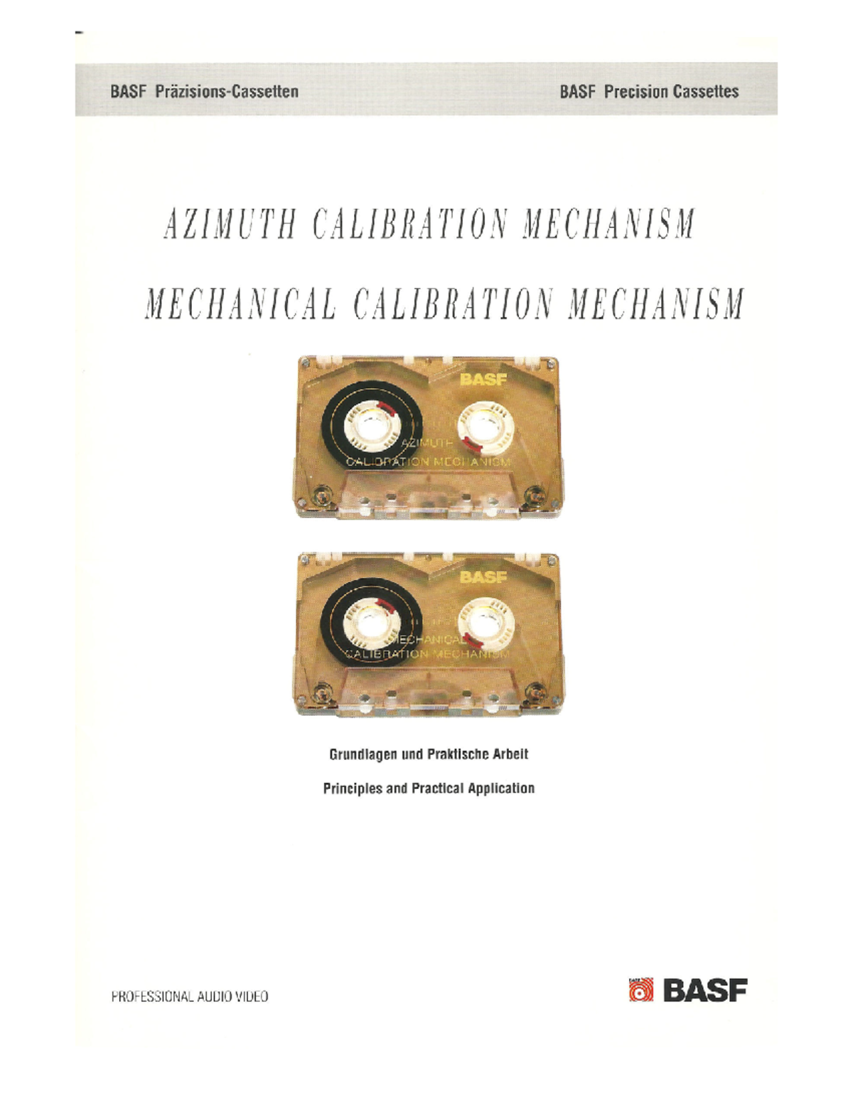 Calibration Mechanism Manual - BASF BASF Precision Cassettes AZIMUTH ...