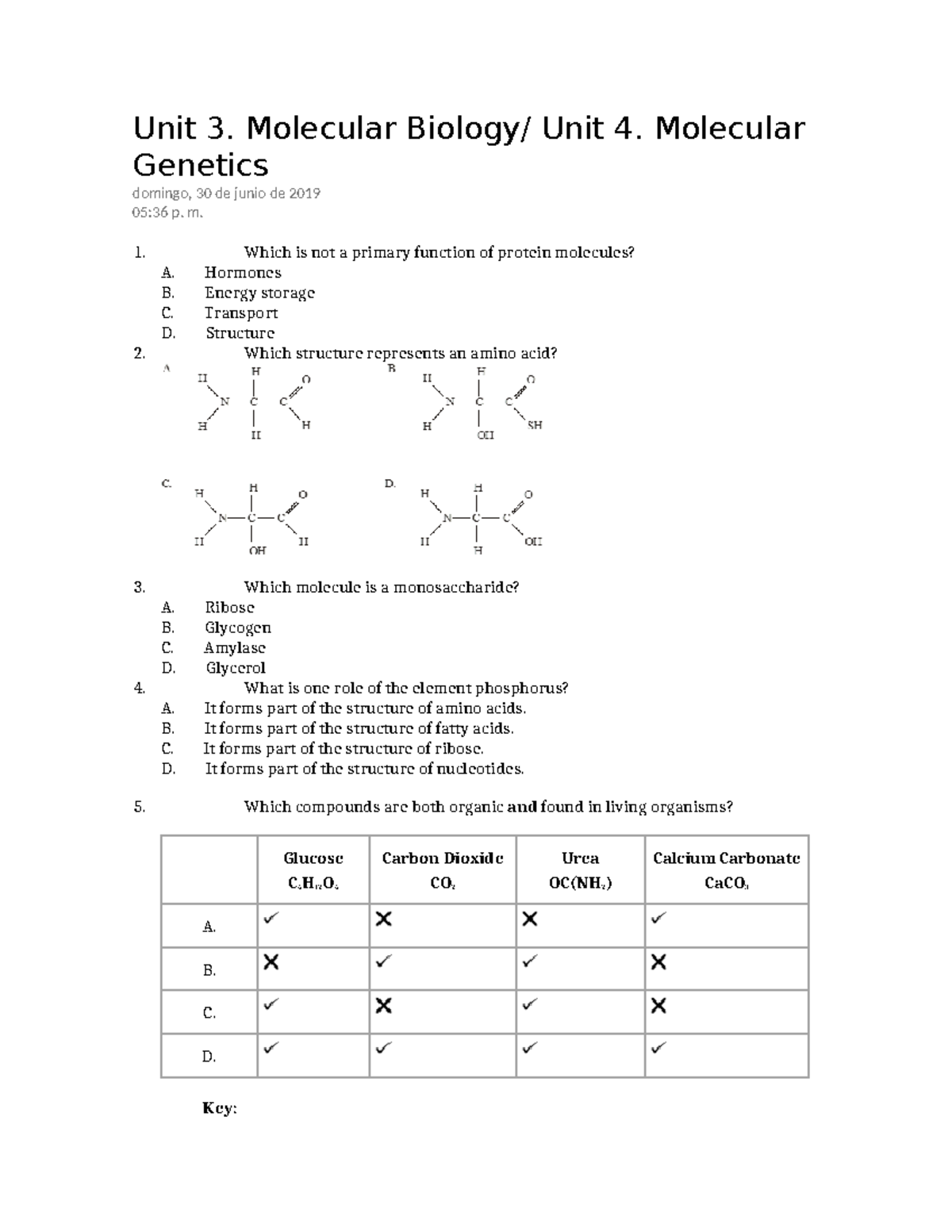 Unit 3 - Bio - Unit 3. Molecular Biology/ Unit 4. Molecular Genetics ...