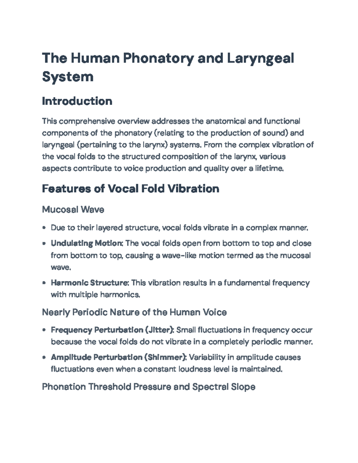 The Phonatory and Laryngeal Systems: Anatomy and Vocal Function ...