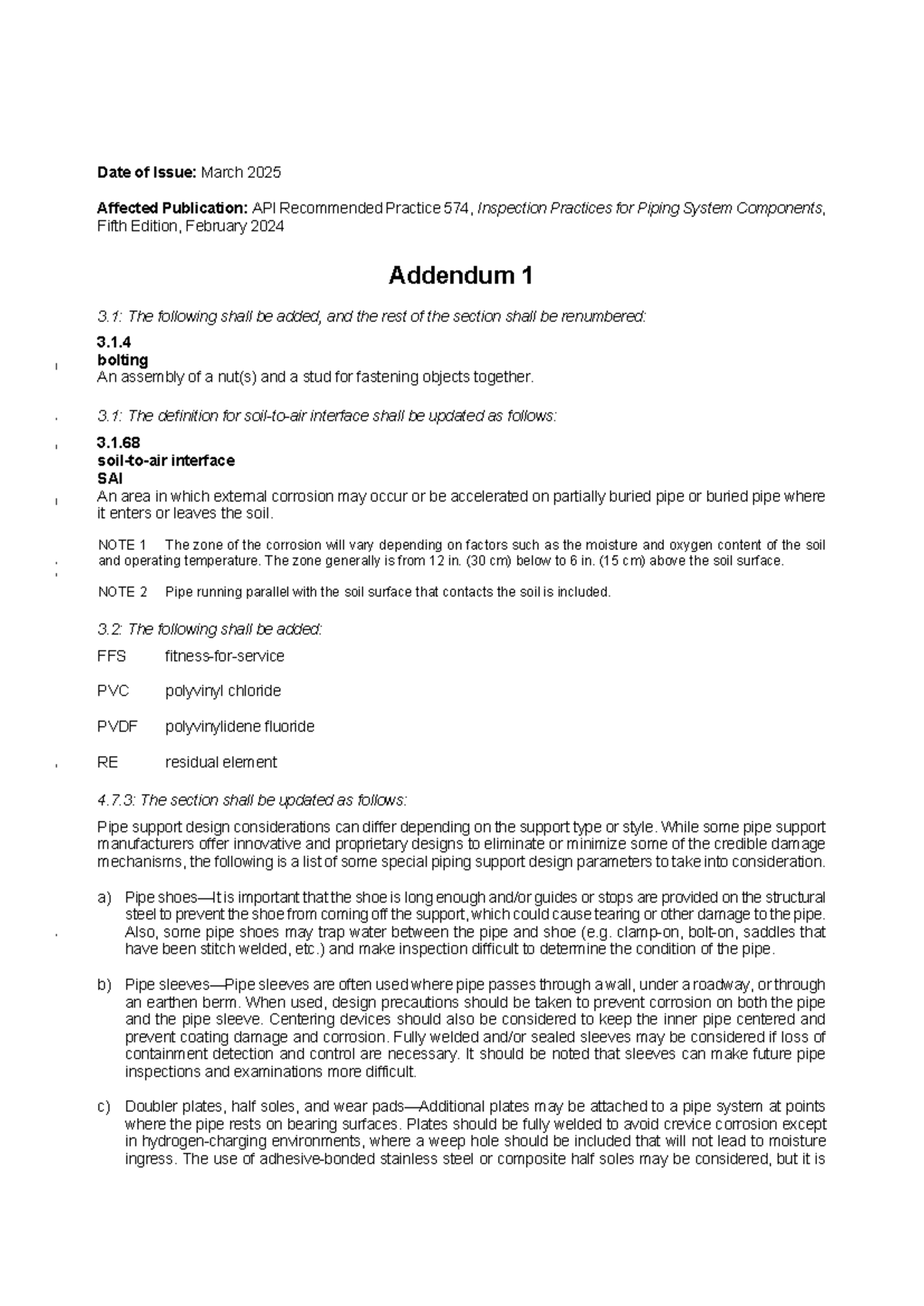 API RP 574 E5 EN Addendum 1 - Inspection Practices for Piping ...