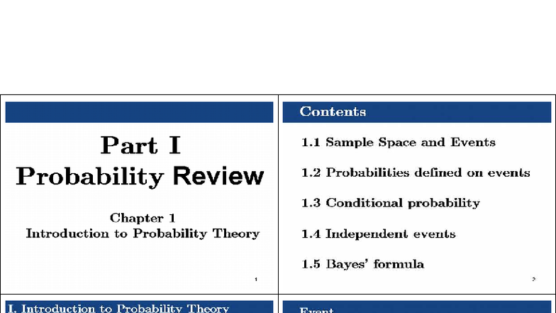 Chapter 1: Introduction to Probability Theory - Key Concepts and ...