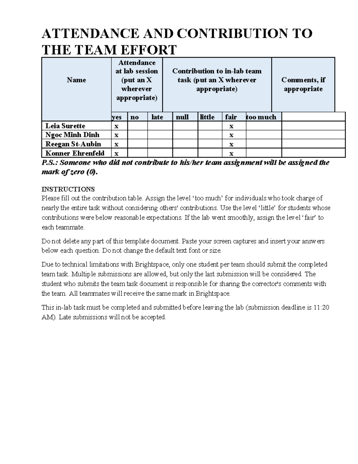 Lab 1: Exploring the Human Genome - Attendance & Contribution Report ...