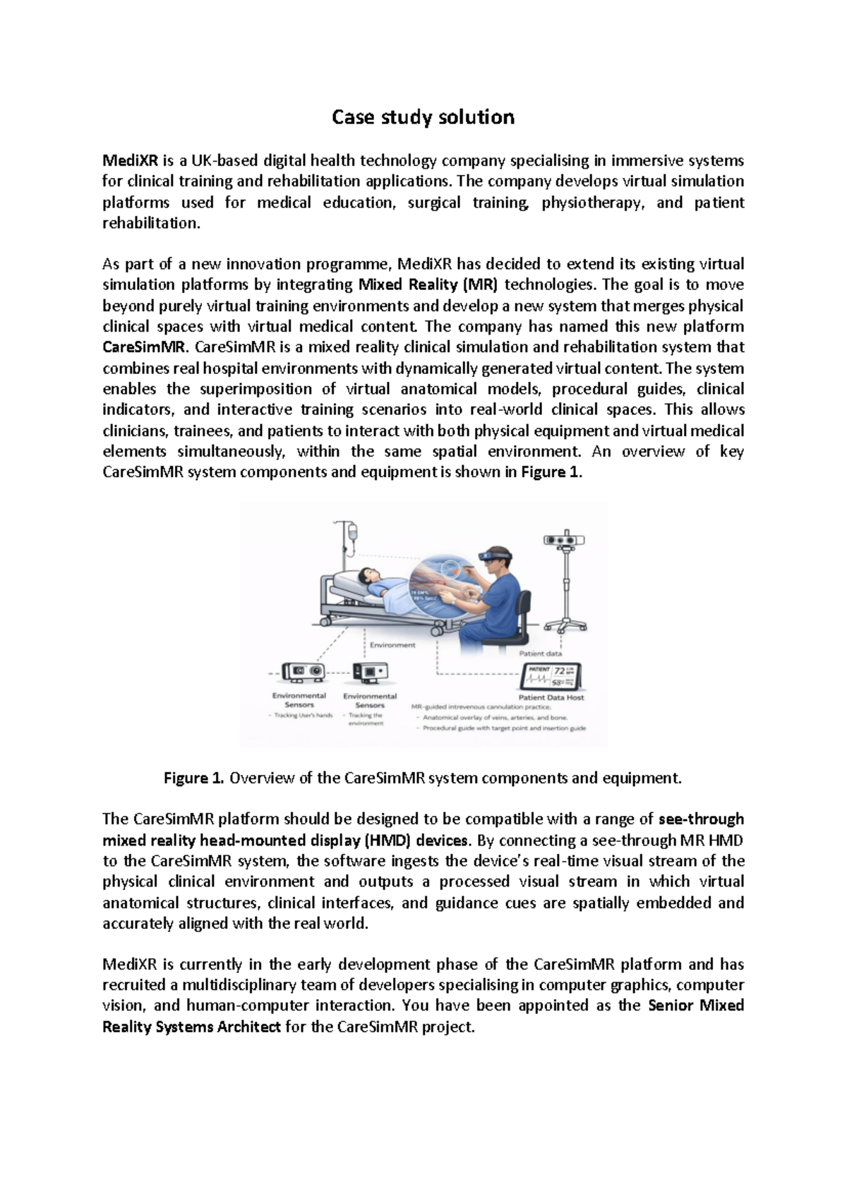 Case Study: CareSimMR Mixed Reality Platform Development - Studocu