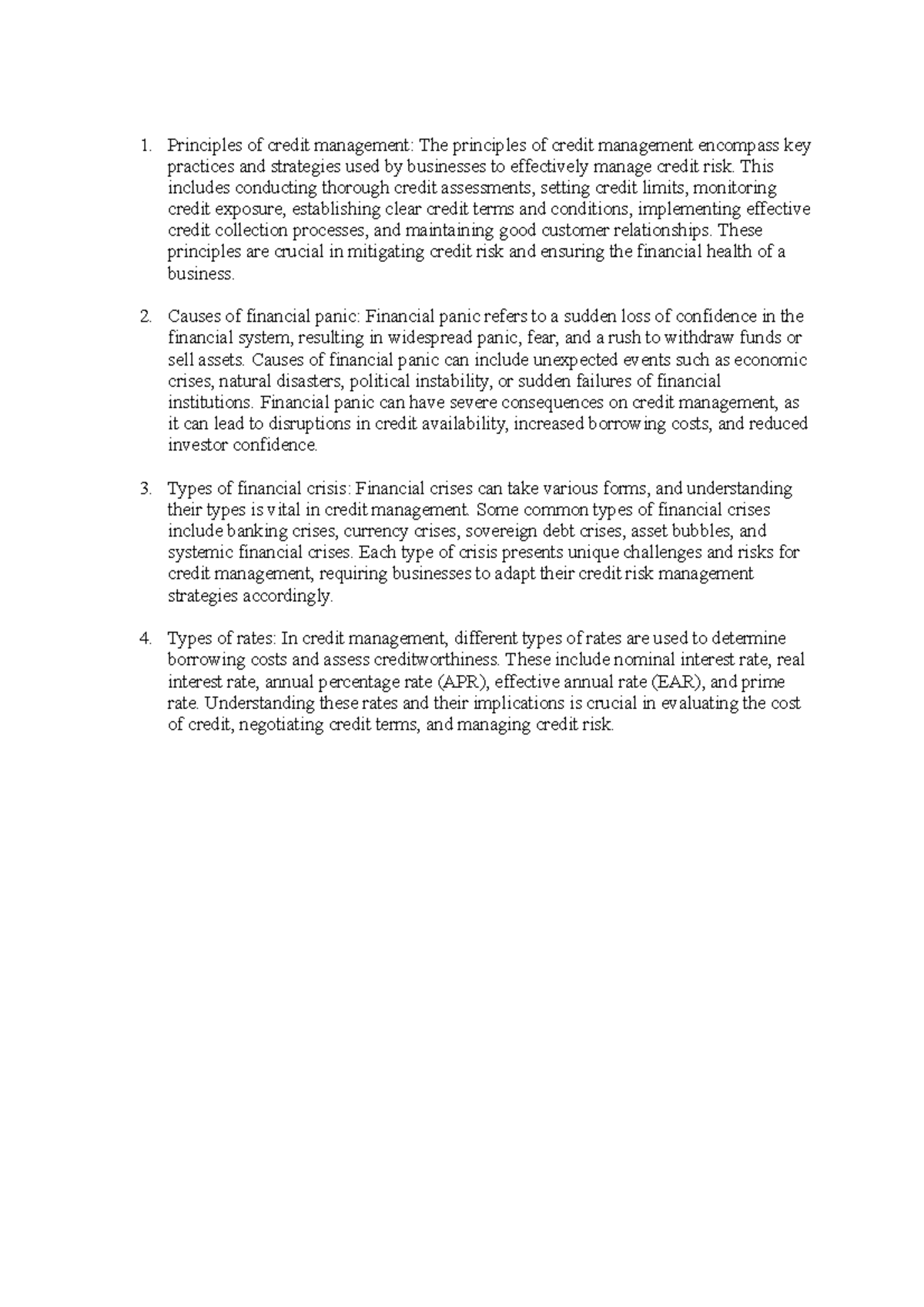 Principles of Credit Management: Key Practices & Strategies - Studocu