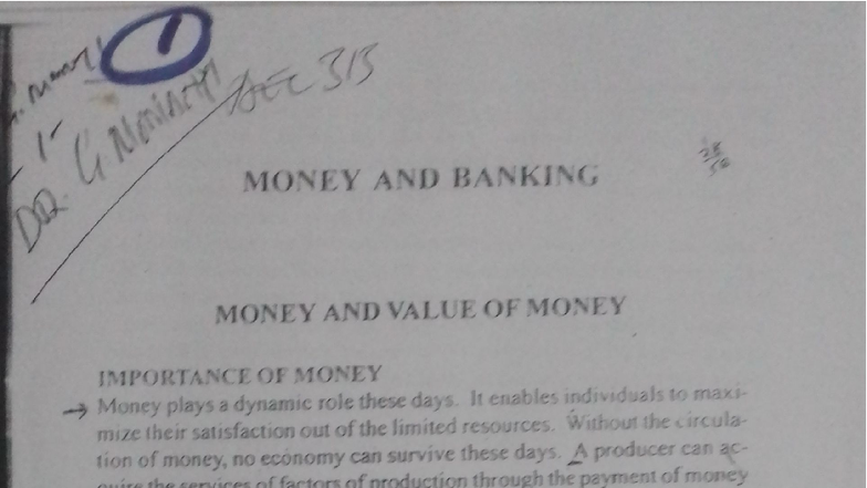Money & Banking (Importance & Evolution of Money) - Studocu