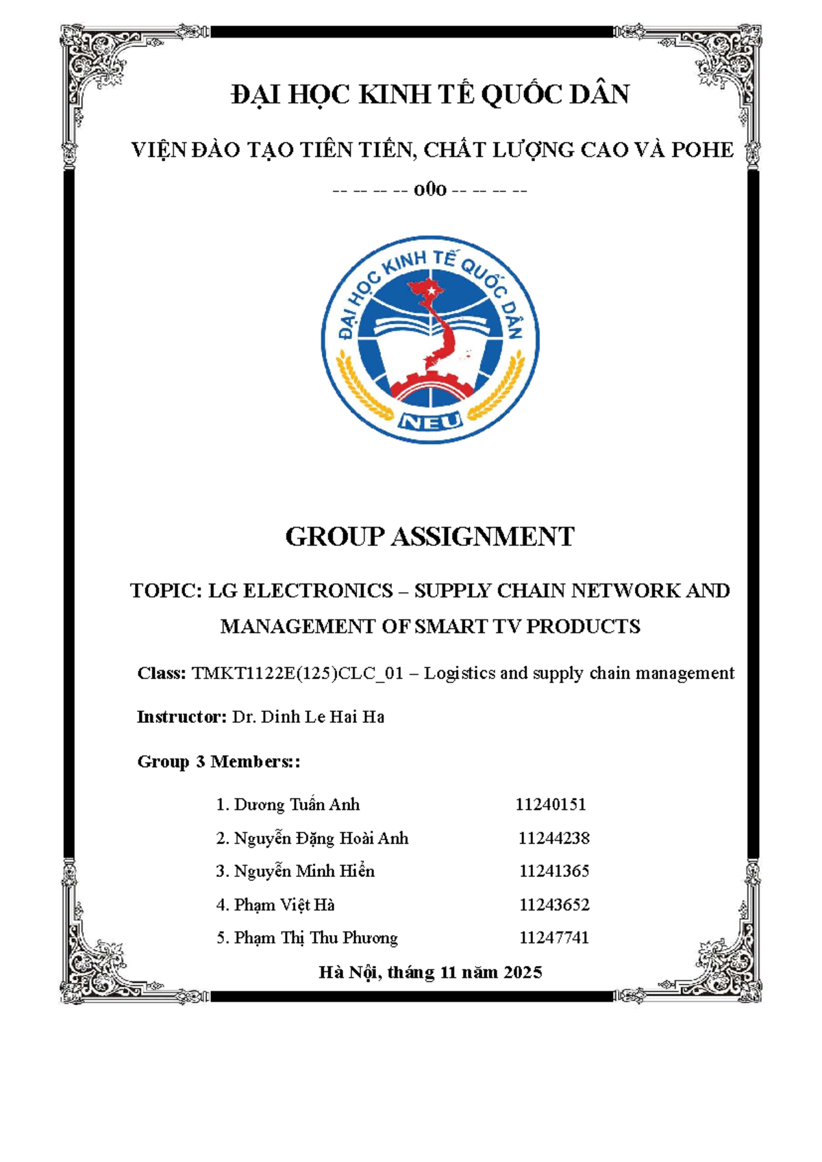 TMKT1122E Group Assignment: LG Electronics Supply Chain Management ...