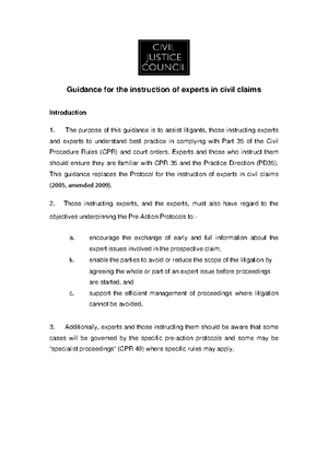 Practice Direction 32: Evidence Guidelines under Civil Procedure Rules ...