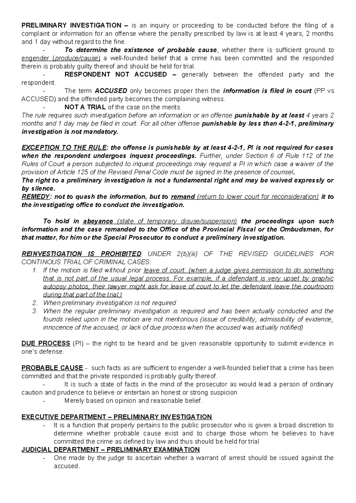 Preliminary Investigation Overview: Understanding Probable Cause and ...