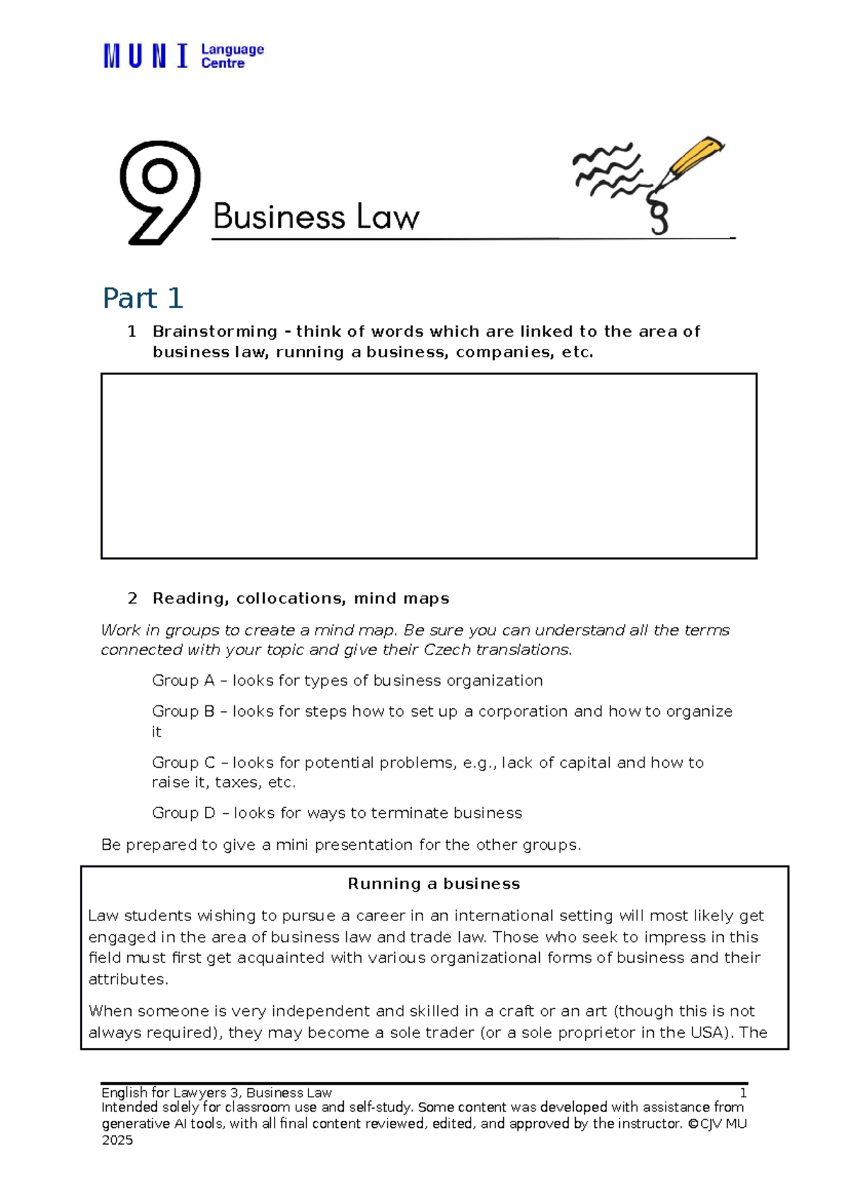2025 Lesson 09: Exploring Business Law Concepts and Structures - Studocu