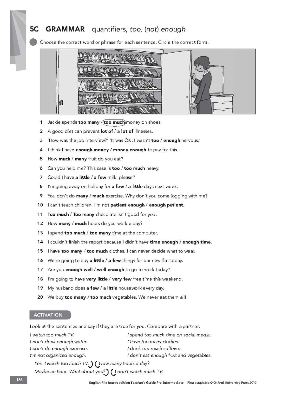 English File 4e Pre-intermediate TG PCM Grammar 5C: Quantifiers ...