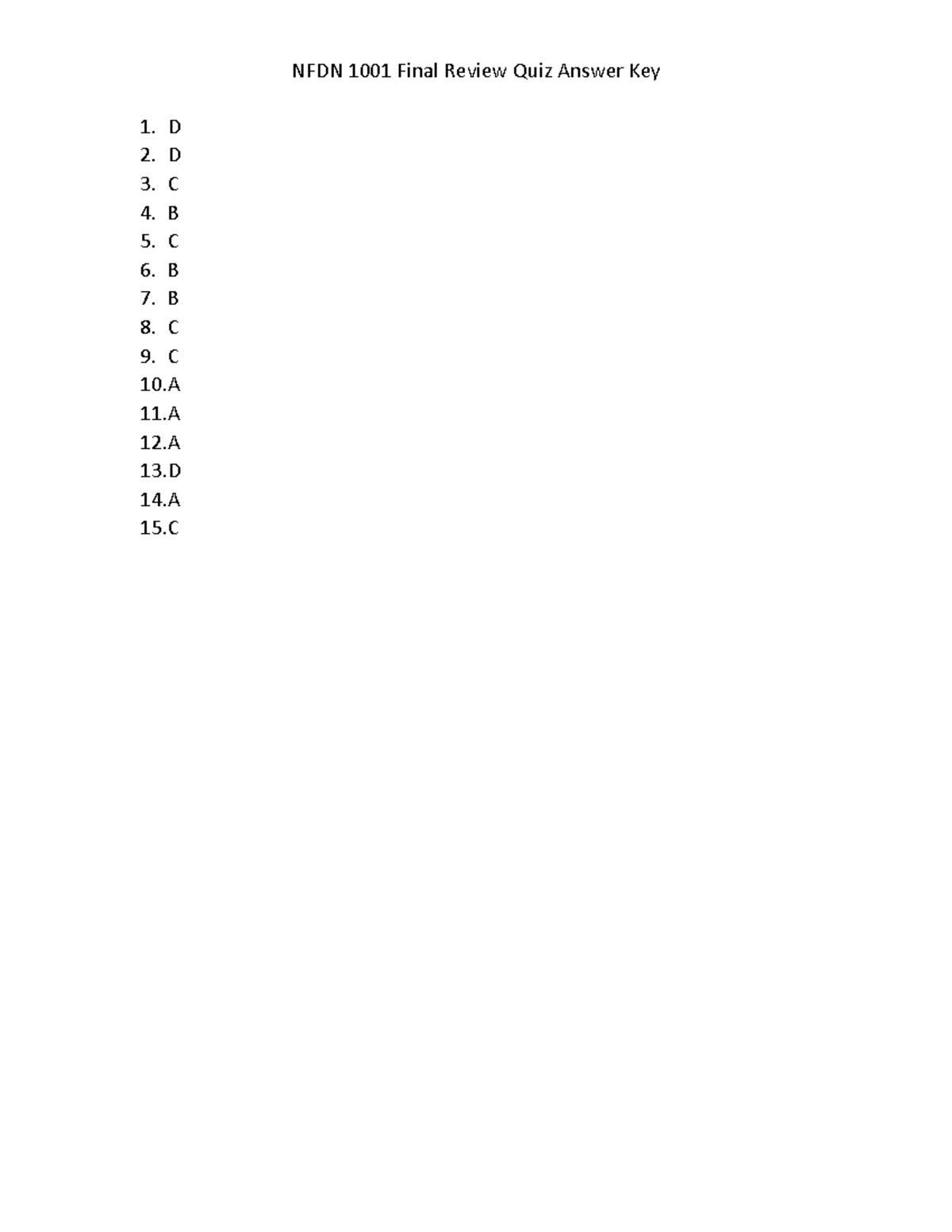 Quiz Final review KEY - NFDN 1001 - NFDN 1001 Final Review Quiz Answer ...