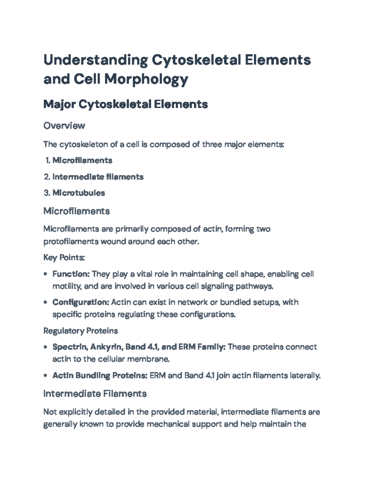 Understanding Cytoskeletal Elements and Cell Morphology in Biology ...