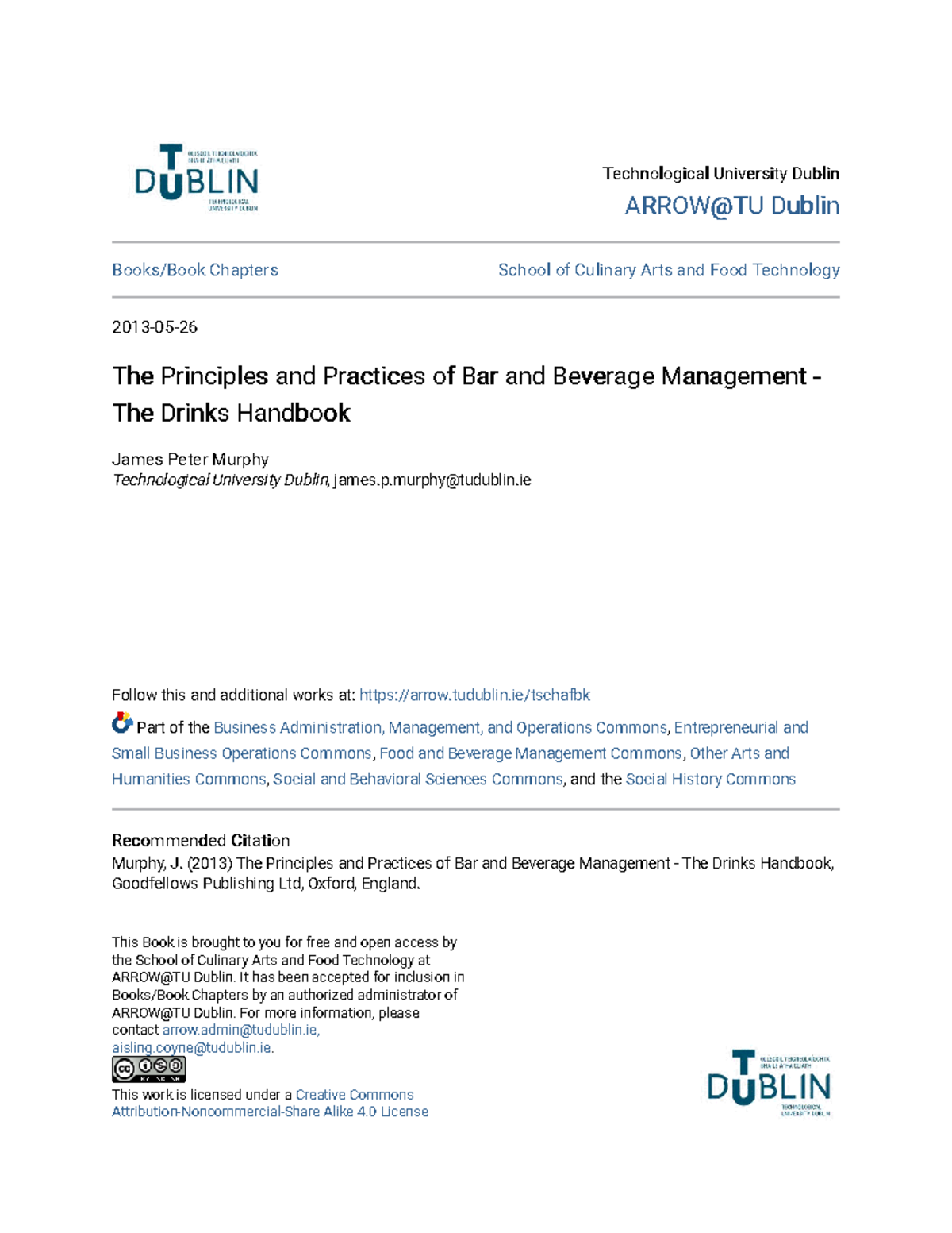 Principles & Practices of Bar & Beverage Management - Drinks Handbook ...
