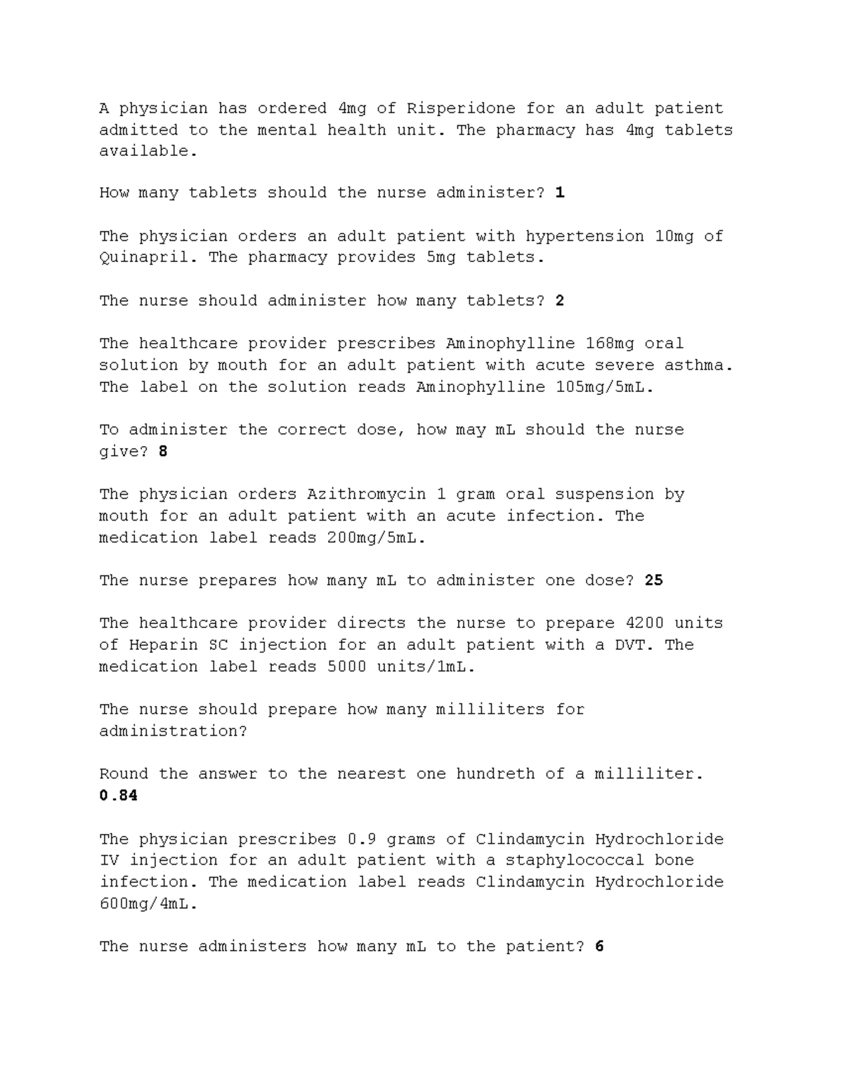 Safe Medicate 2008: Dosage Calculations for Nursing Practice - Studocu