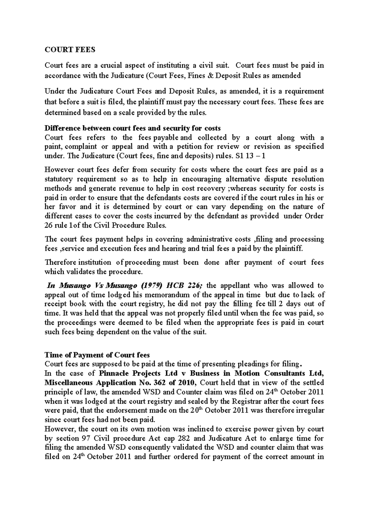 COURT FEES: Understanding Payment Procedures and Legal Implications (C ...