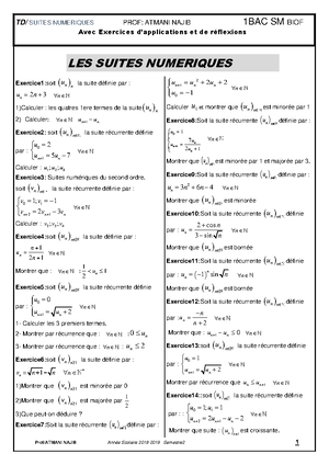 Resume Suites numeriques - Prof. karza zouhair 2 bac sm biof zhr@gmail ...