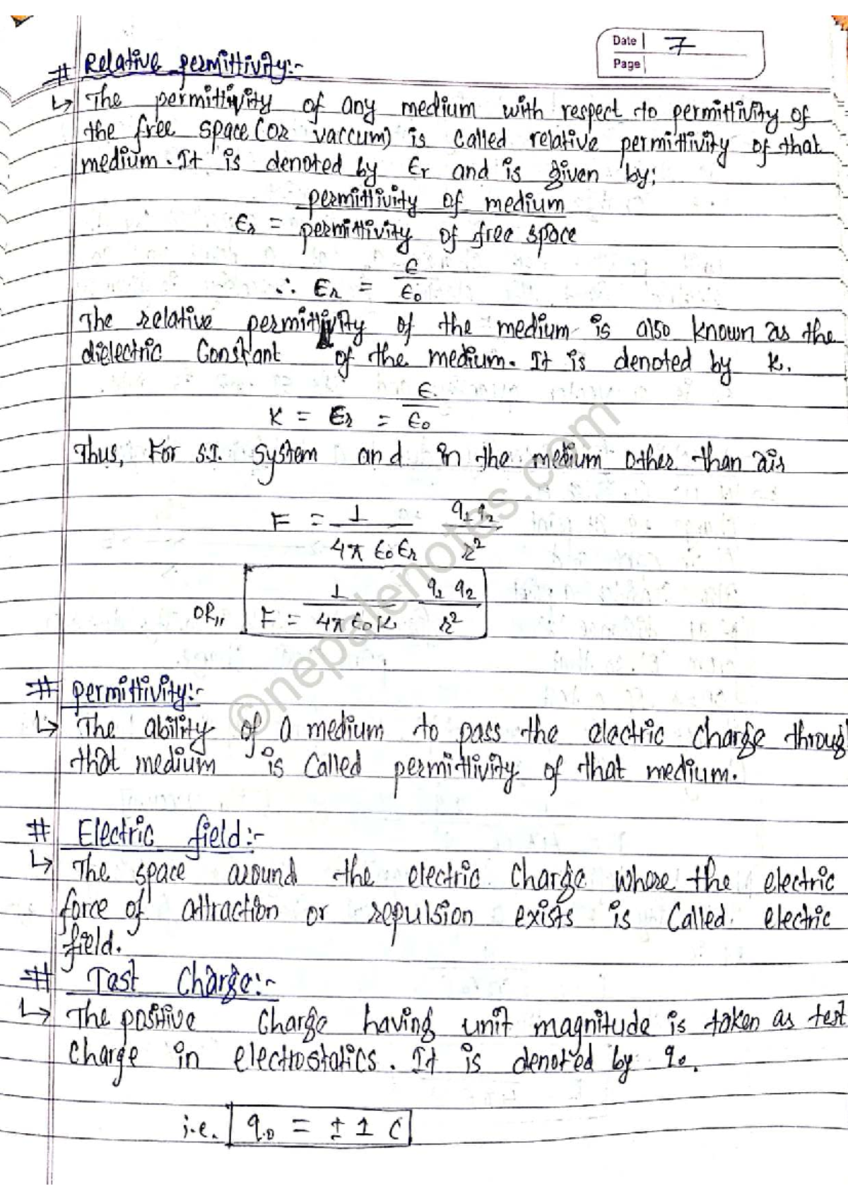 Electric Field Concepts and Calculations - Physics 101 Notes - Studocu