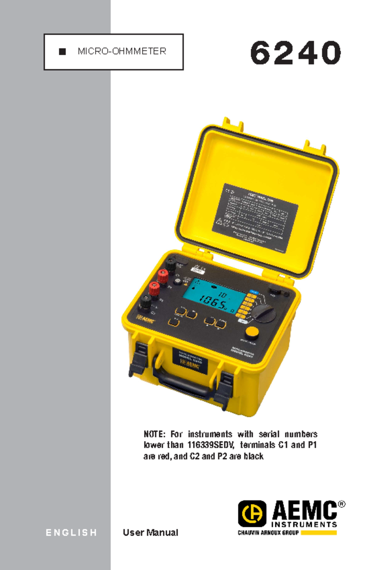 Aemc-6240-Manual - User Guide for Micro-Ohmmeter Model 6240 - Studocu