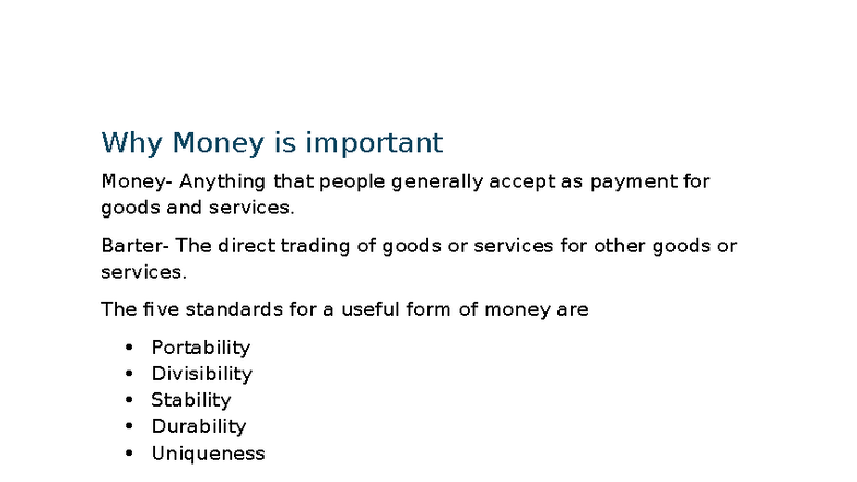 Understanding the Role of Money and Banking Systems in Economics - Studocu