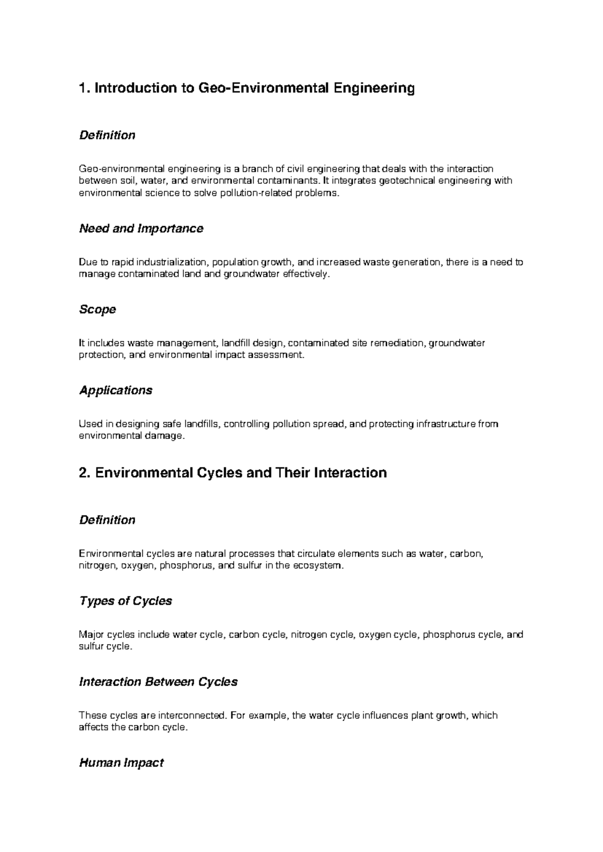 Module 1: Detailed Answers on Environmental Engineering Concepts - Studocu