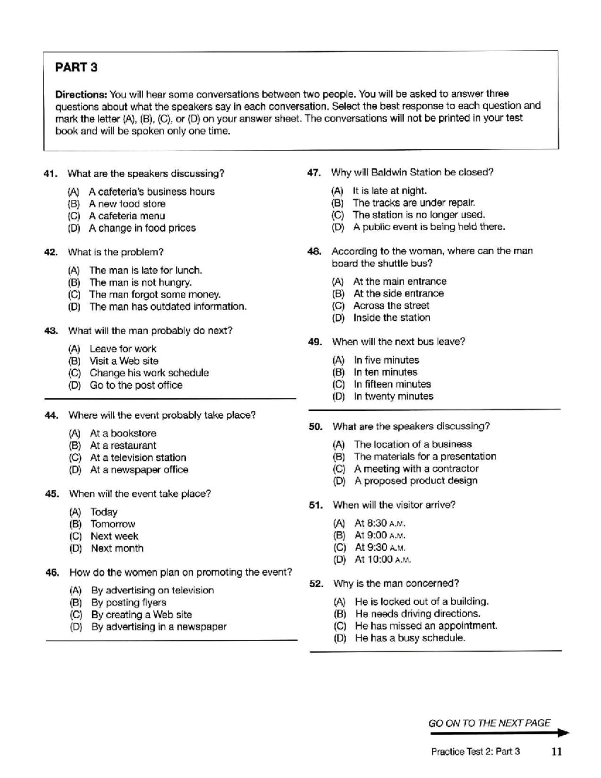 Practice Test 2: Listening and Reading Comprehension - Studocu