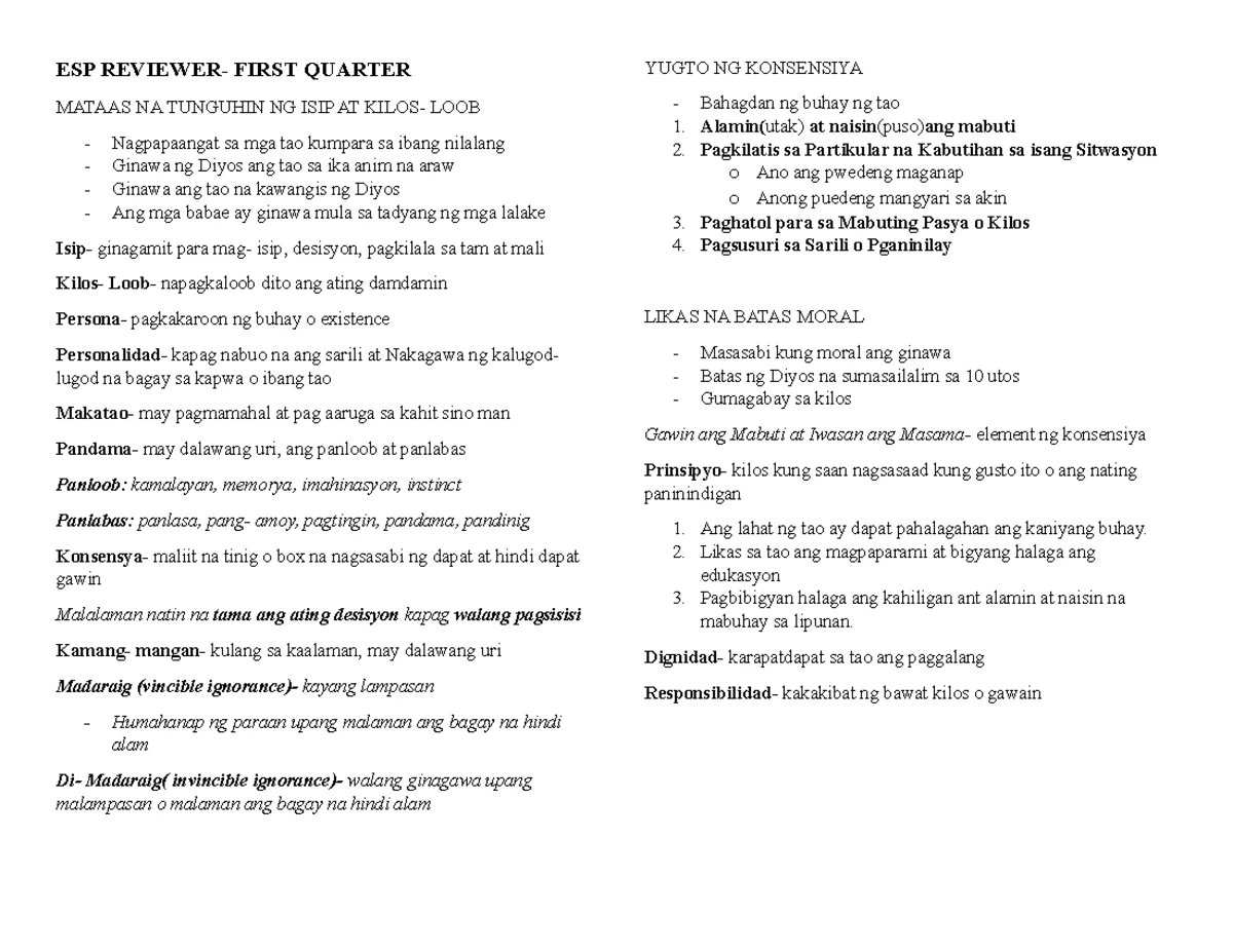 Quarter-1 g10 all sum - all summative test for grade 10 first quarter ...
