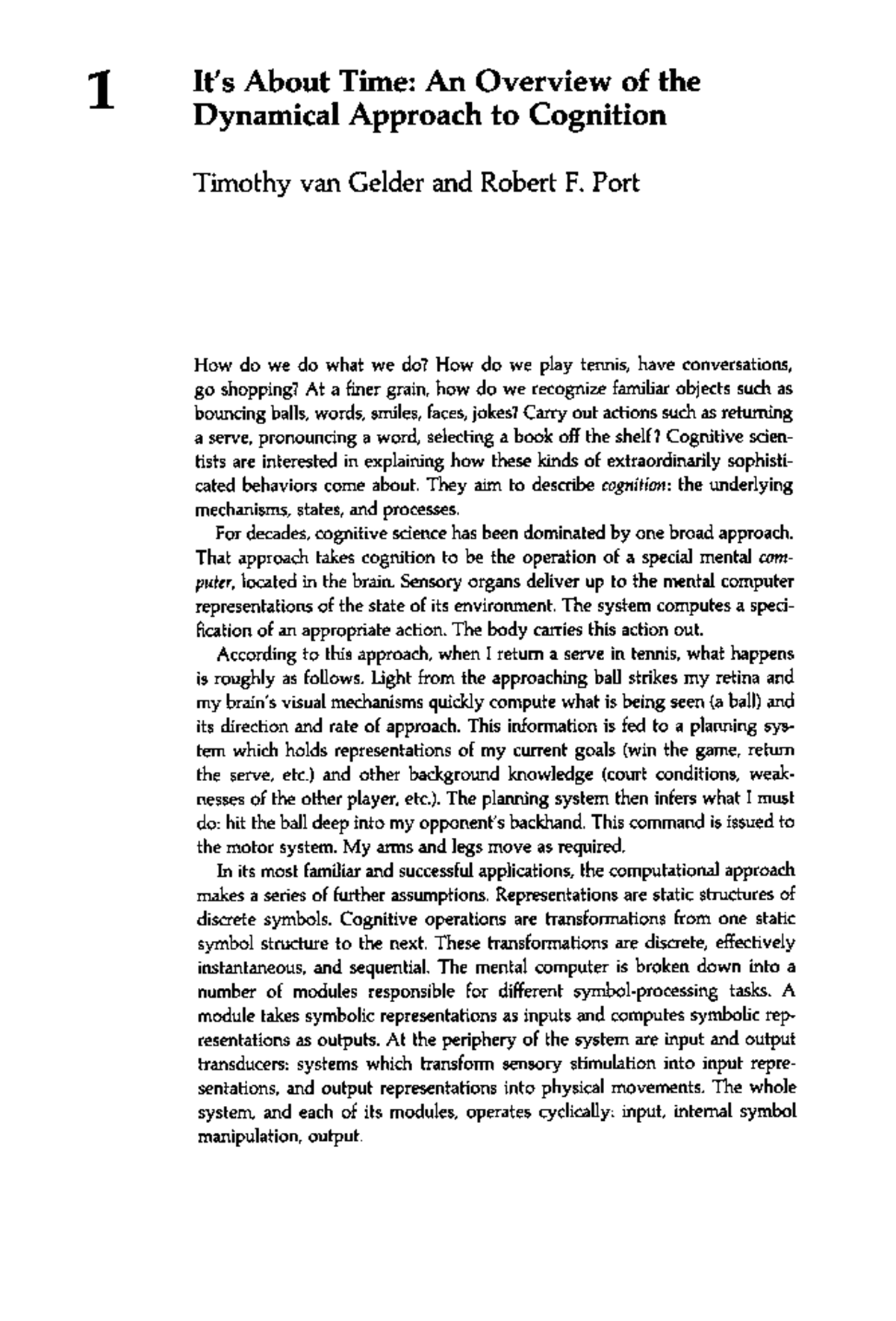 Cognitive Science Revolution: Chapter 1 - Overview of the Dynamical ...