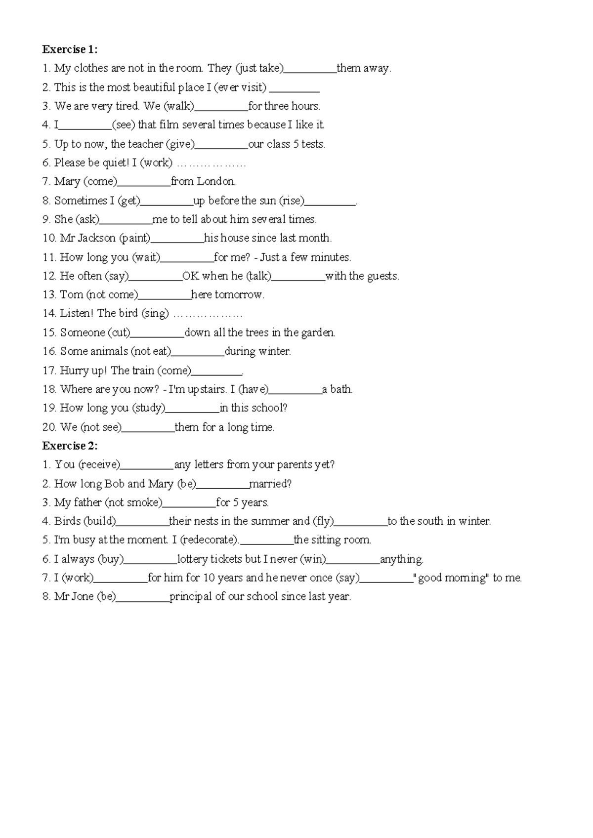 Exercise 2 - Grammar Practice and Sentence Structure - Studocu
