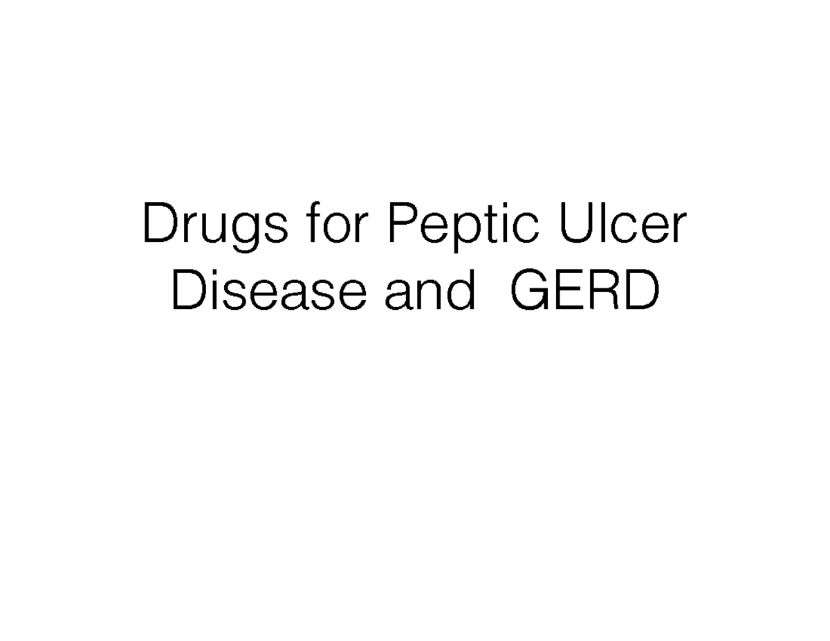 Drugs for PUD & GERD: Treatment Options and Nursing Considerations ...