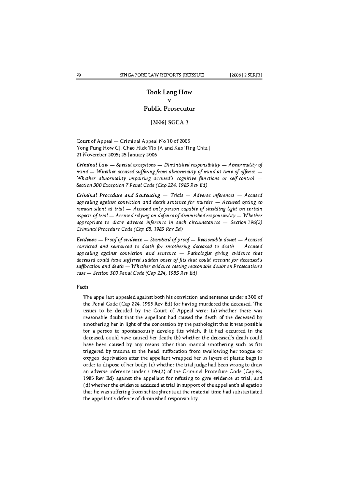 [2006 ] 2 SLR(R) 0070 - case - 70 SINGAPORE LAW REPORTS (REISSUE) [2006 ...
