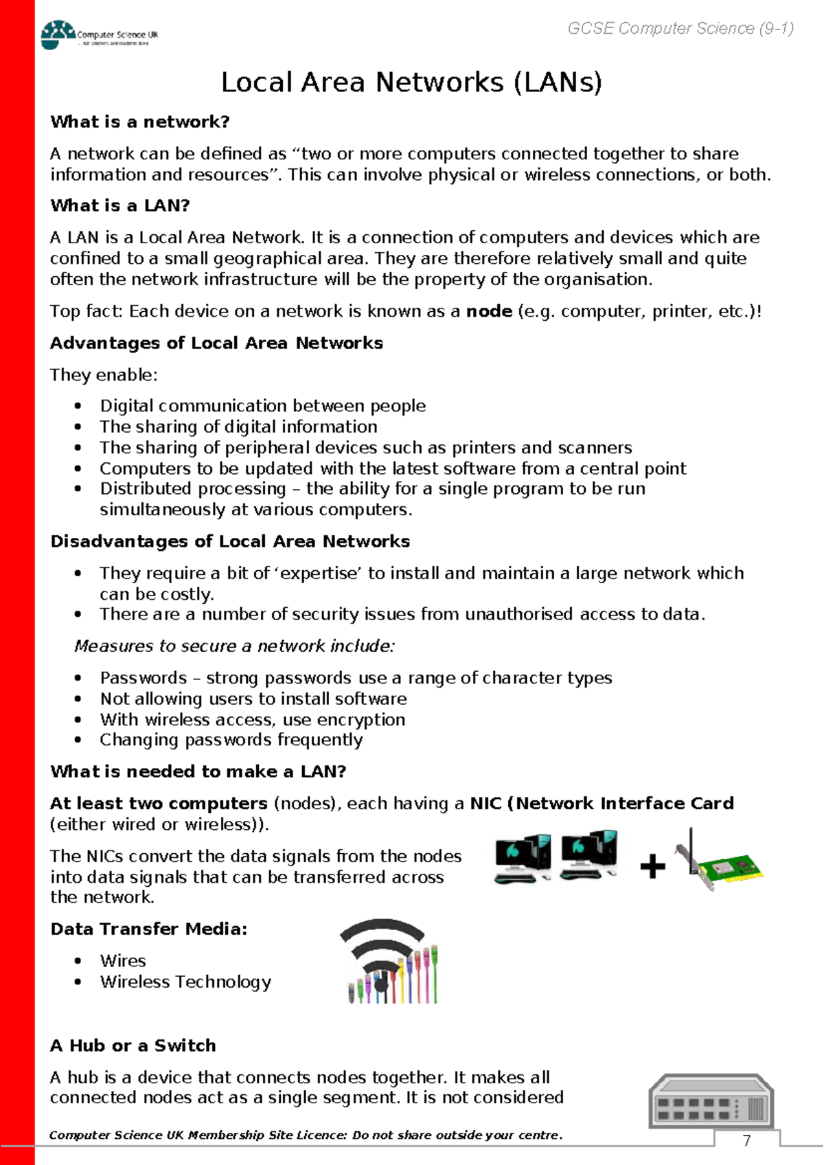 GCSE Computer Science: Understanding Local Area Networks (LANs) - Studocu