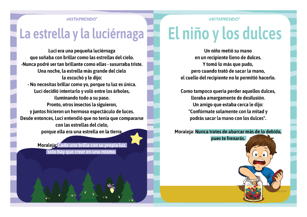 Rincón de Lectura: Fábulas y Moralejas para Niños - Studocu