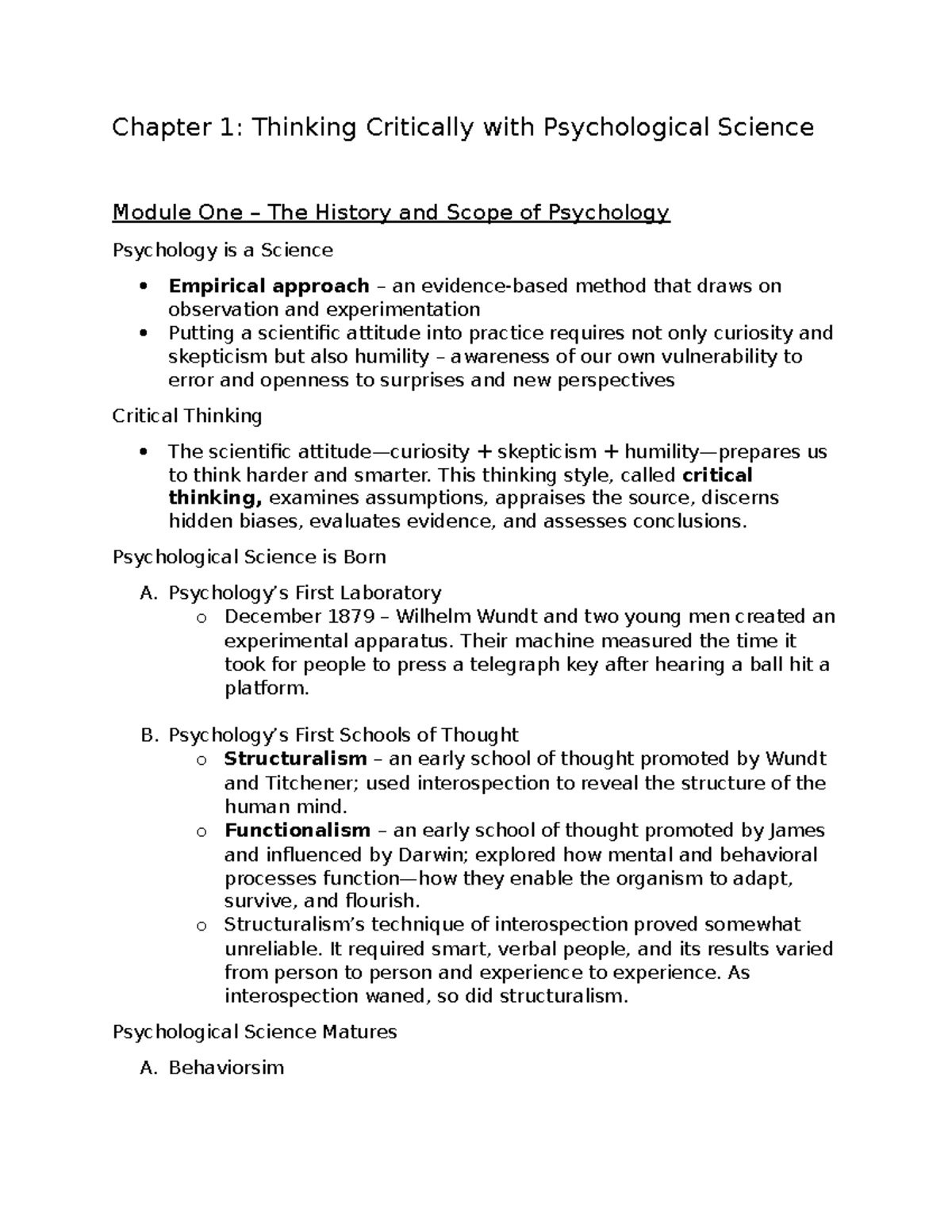 Psychology 101 - Chapter 1: The Foundations of Psychological Science ...