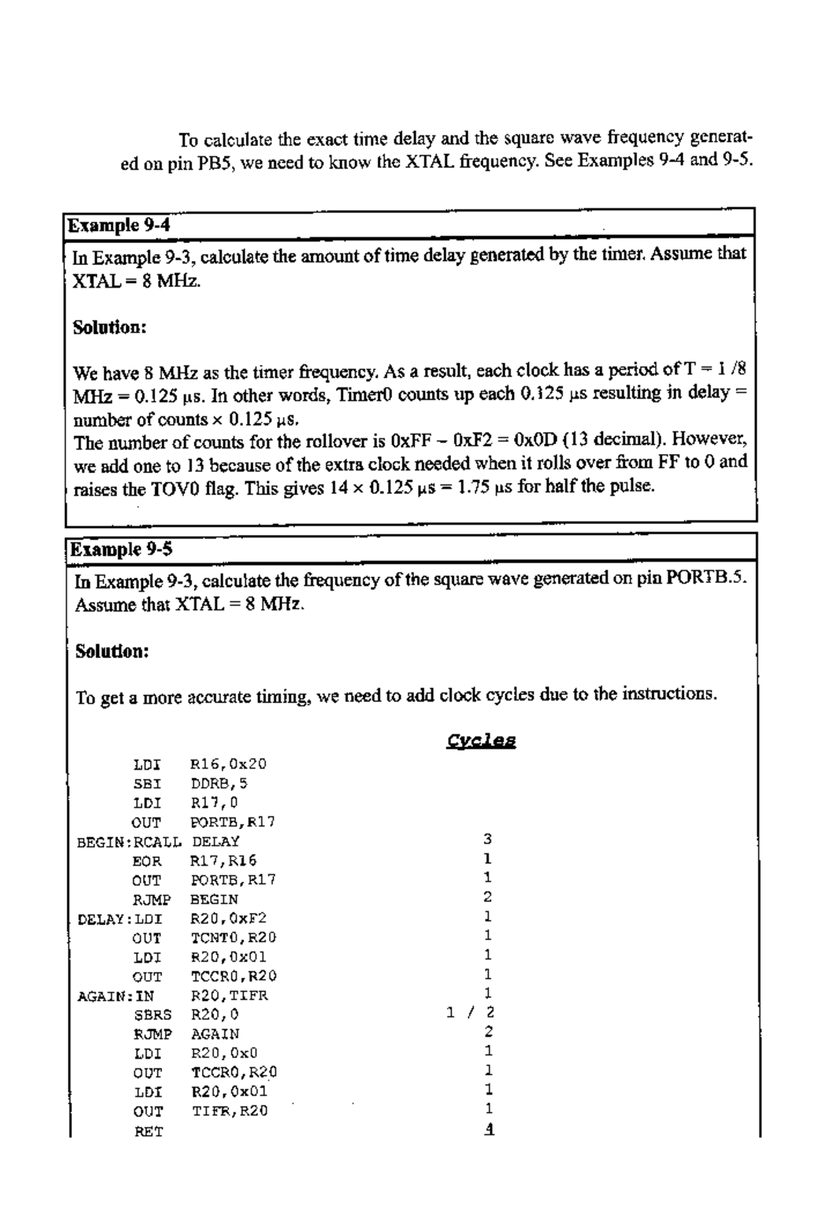 AVR Microcontroller Timer Delay Calculations and Square Wave Generation ...