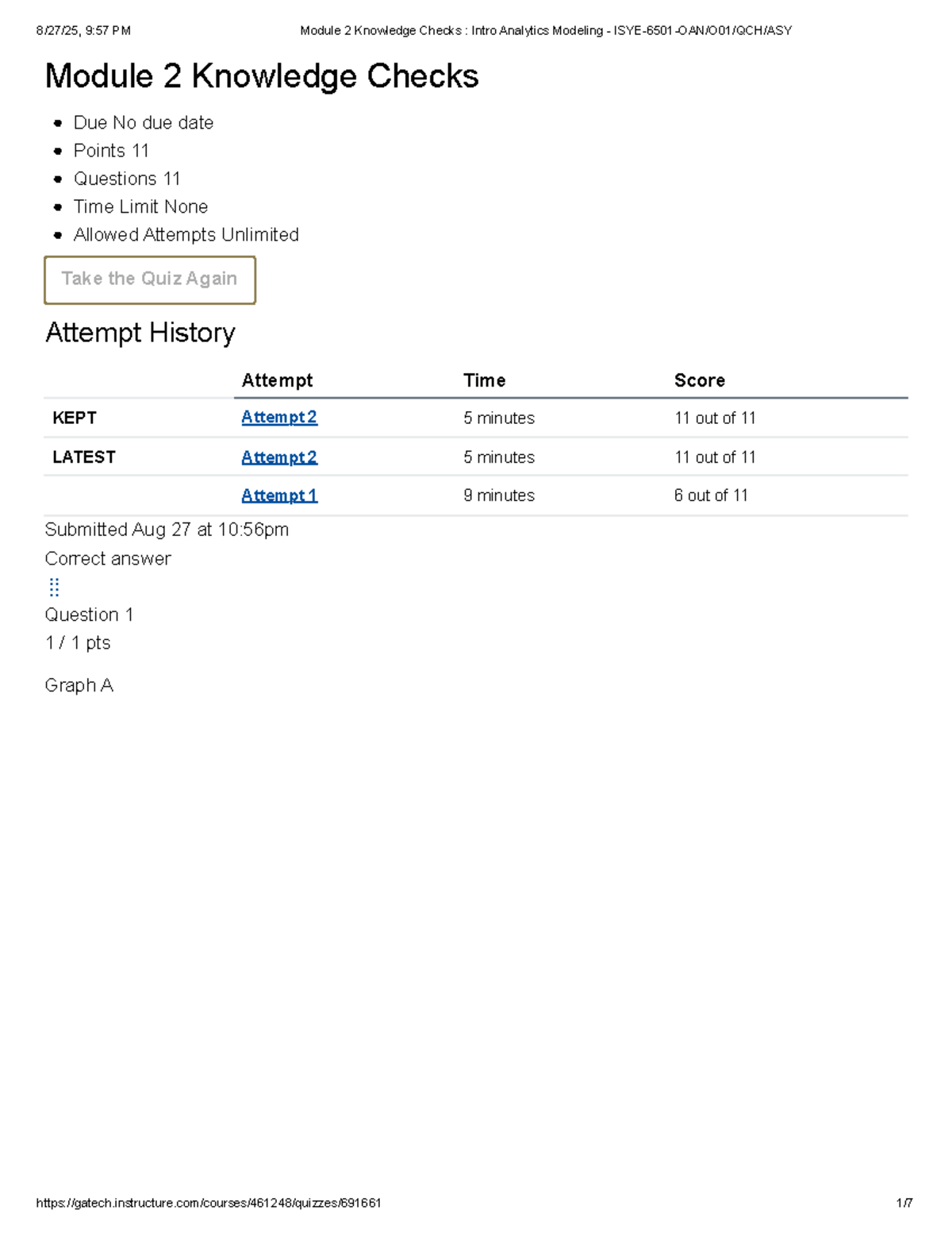 Module 2 Knowledge Checks: Intro Analytics Modeling - ISYE-6501-OAN O01 - Studocu