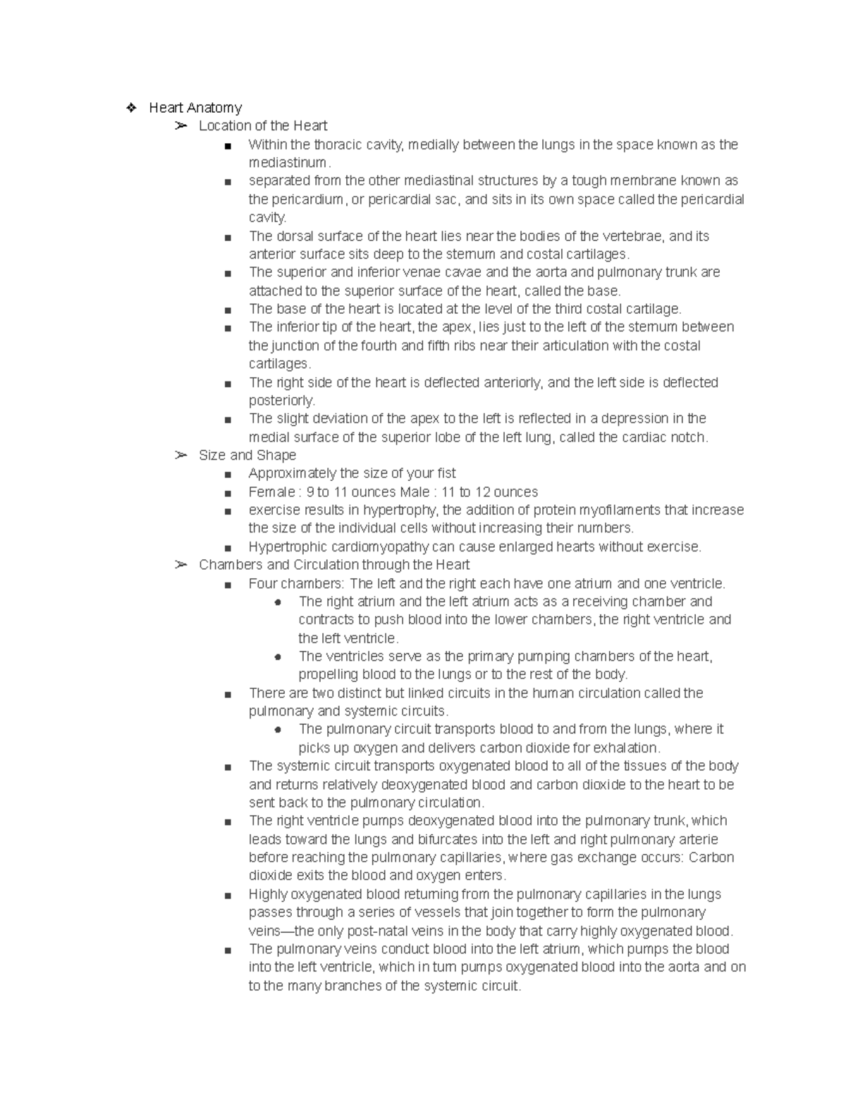 Heart Anatomy Study Guide: Location, Structure, and Function - Studocu