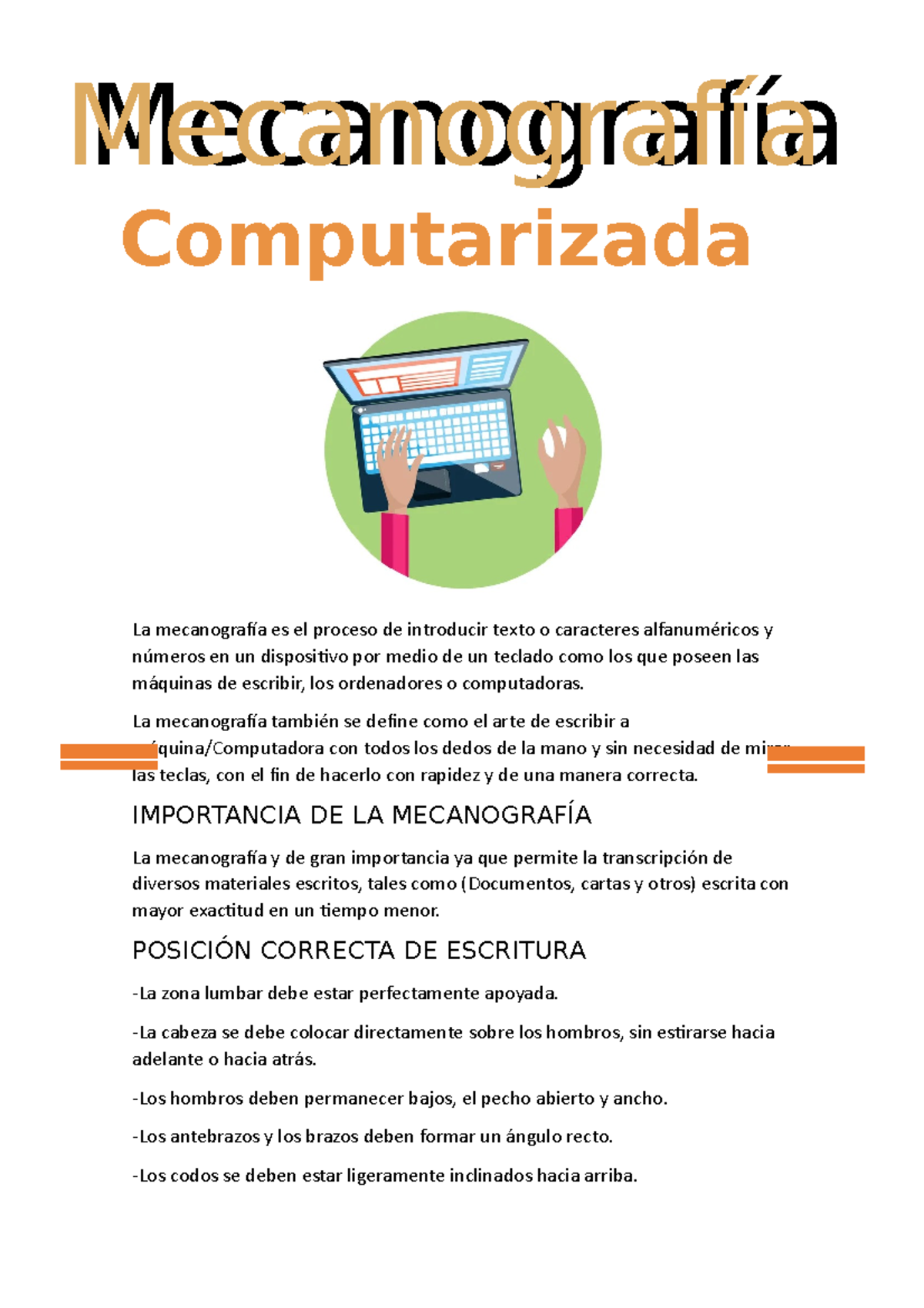 La mecanografía es el proceso de introducir texto o caracteres ...